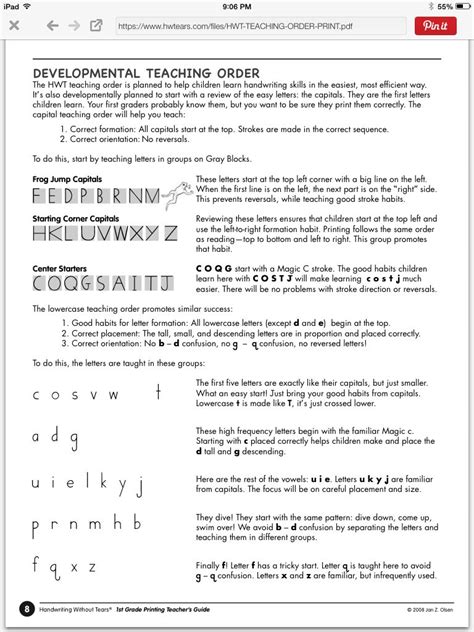 Handwriting Without Tears Order Improve