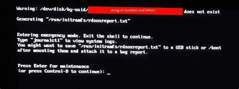 Warning Dev Disk By Uuid Does Not Exist Cannot Get To Login Screen R Fedora