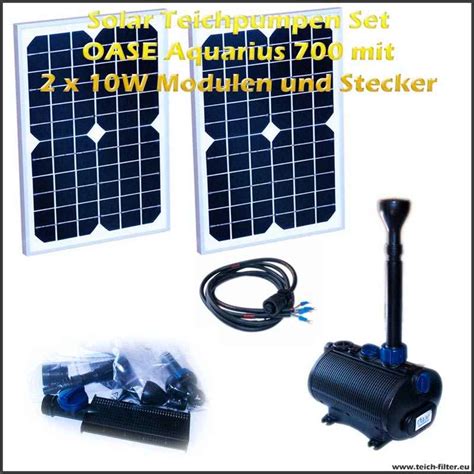 12V Solar Teichpumpen Set 700 Mit 2 X 10W Modulen Teichfilter
