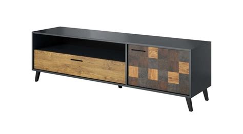 99rooms Lowboard Omeli Anthrazit Alpineiche Dunkel Tv Kommode Tv