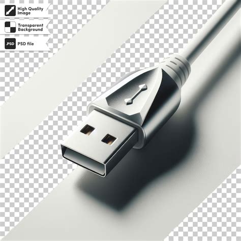Premium PSD Psd Usb Cable On Transparent Background With Editable Mask Layer