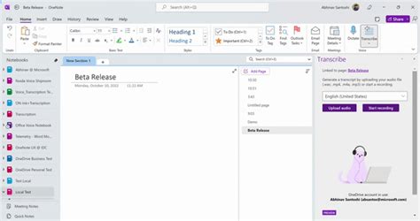 Transcribe And Ink Experience In Onenote On Windows