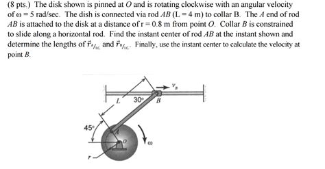 Solved The Disk Shown Is Pinned At O And Is Rotating Chegg