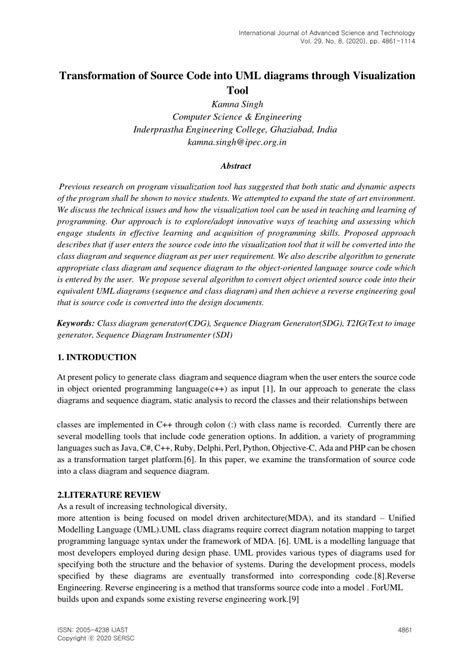 PDF Transformation Of Source Code Into UML Diagrams Through