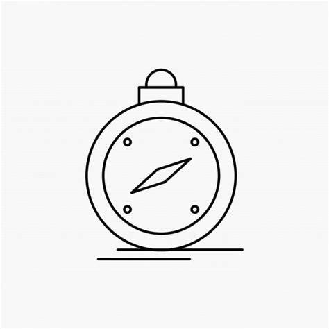 Compass Direction Navigation Gps Location Line Icon Vector Cat Drawing