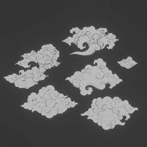 Clouds 3d Printing Model Threeding