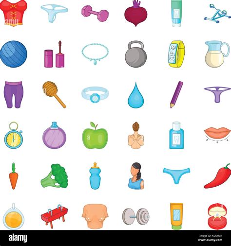 Massage Icons Set Cartoon Style Stock Vector Image And Art Alamy