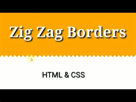 How to make Zigzag Border Using HTML CSS for Bigginers || Complete ...