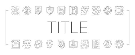 Premium Vector Numbers Numeral Title Collection Icons Set Vector