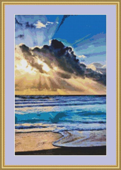 Sunrise On The Beach Cross Stitch Pattern On Storenvy