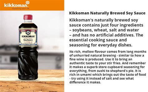 Kikkoman Soy Sauce 1 Litre Naturally Brewed Uk Grocery