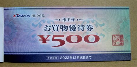 【未使用に近い】ヤマダホールディングス 株主優待券 5000円分500円×10枚 有効期限：2022年12月末 ヤマダデンキ、マツヤ