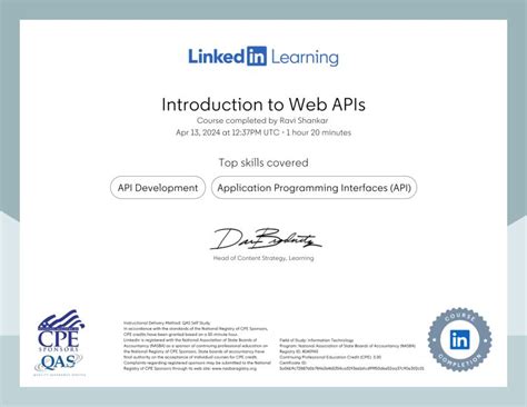ravi shankar on linkedin certificate of completion