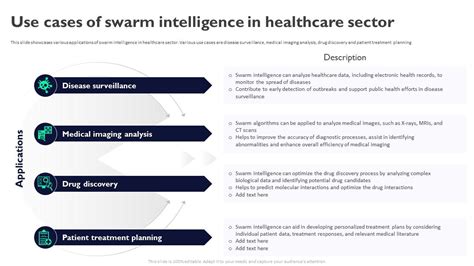 Use Cases Of Swarm Intelligence In Healthcare Sector Swarm Intelligence For Business Ai Ss Ppt
