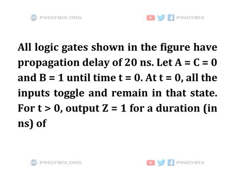 Solution All Logic Gates Shown In The Figure Have Propagation Delay Of