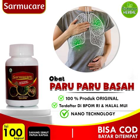 Jual Obat Paru Paru Basah Kapsul Sarmucare Herbal Original Ekstrak