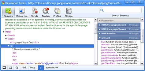Jquery How Does The Chrome Developer Tool Properties Section Help