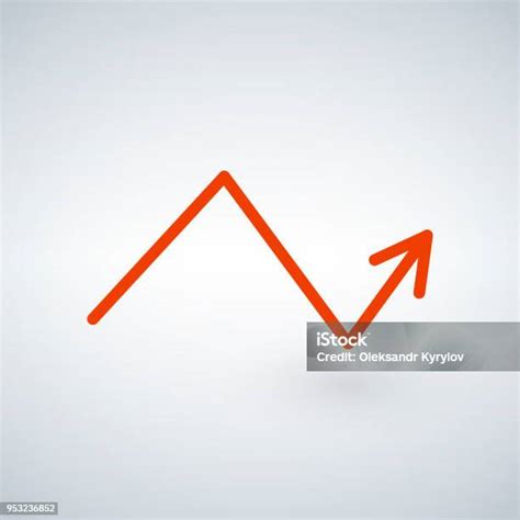 주황색 화살표 Chartisolated 현대 배경에 성장 평면 그림자 디자인 벡터 일러스트 레이 션 0명에 대한 스톡 벡터 아트