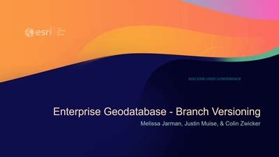 Enterprise Geodatabase Branch Versioning Esri Videos GIS Events