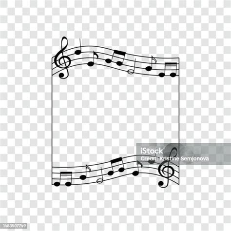 정사각형 프레임 음악 테두리 벡터 그림에 있는 음악 노트 0명에 대한 스톡 벡터 아트 및 기타 이미지 0명 25 센트 검은색 Istock