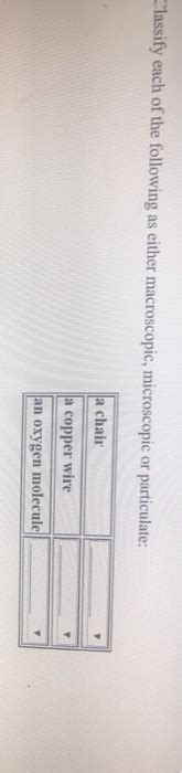 Solved Classify Each Of The Following As Either Macroscopic