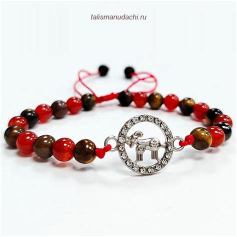 Браслет - талисман для Овна из тигрового глаза и сердолика. | Магазин ...