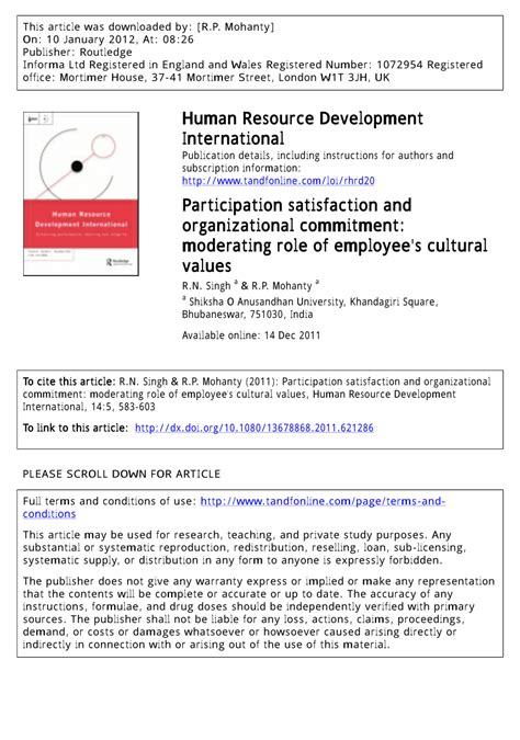 Pdf Communication Satisfaction And Organisational Commitment Moderating Role Of Employees