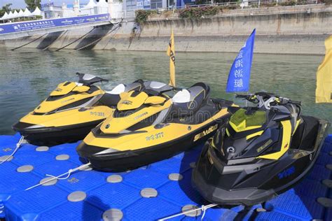 Yellow And Black Motorboat Editorial Stock Photo Image Of Moving