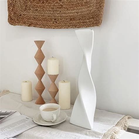 SHOP YOLO Vaas Keramiek Wit Bloemenvaas Modern Voor Pampasgras Handgemaakte Boho Bol