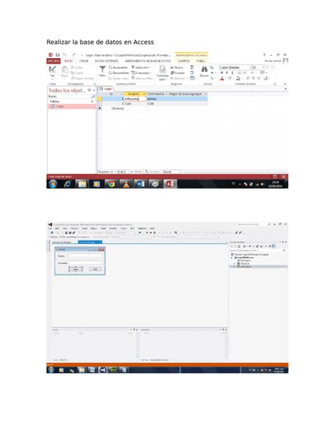 Realizar La Base De Datos En Access
