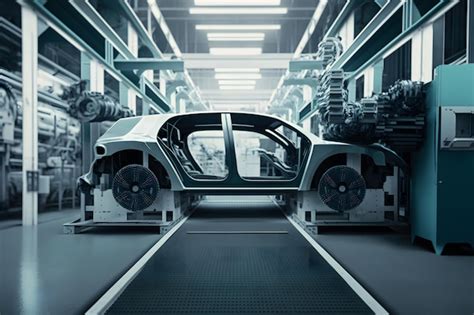 Automação Conceito De Fábrica Aumobile Linha De Montagem De Robôs Na