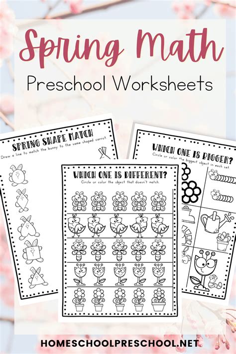 Spring Math Worksheets Homeschool Preschool