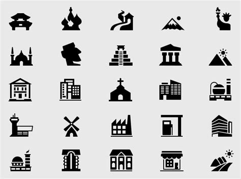 100 Pixel Perfect Building And Landmark Icons Graphicloads