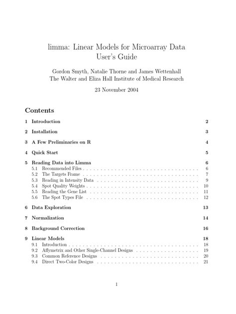 Users Guide Limma R Pdf