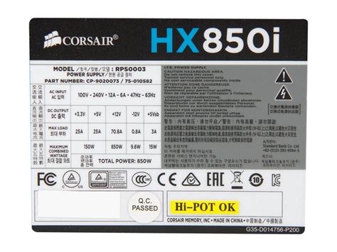 CORSAIR HXi Series HX850i 850W 80 PLUS PLATINUM Haswell Ready Full ...