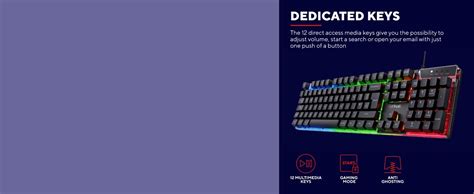 Trust Gaming Gxt 835 Azor Gaming Keyboard With Qwerty Uk Layout Led