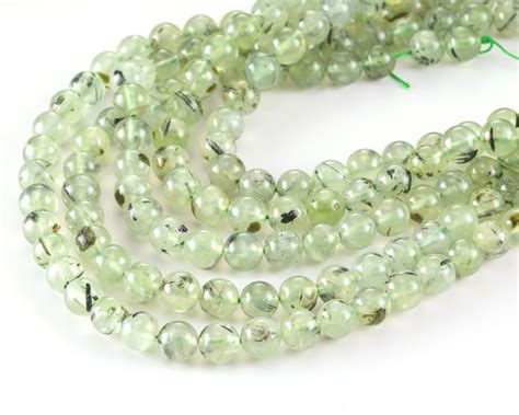 Prehnite W Rutile Round 8mm