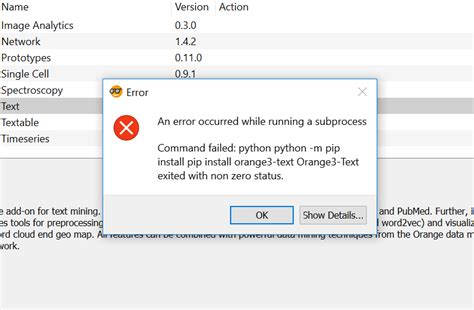 I M Using Orange Trough Anaconda And I Get Error Any Time I Try To Add Text As Well As With