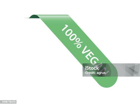100 Vegan 흰색 바탕에 녹색 모서리 리본 배너의 벡터 일러스트 레이 션 0명에 대한 스톡 벡터 아트 및 기타 이미지