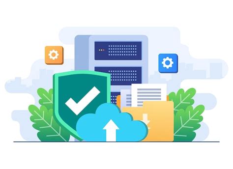 Premium Vector Cloud Data Storage Security
