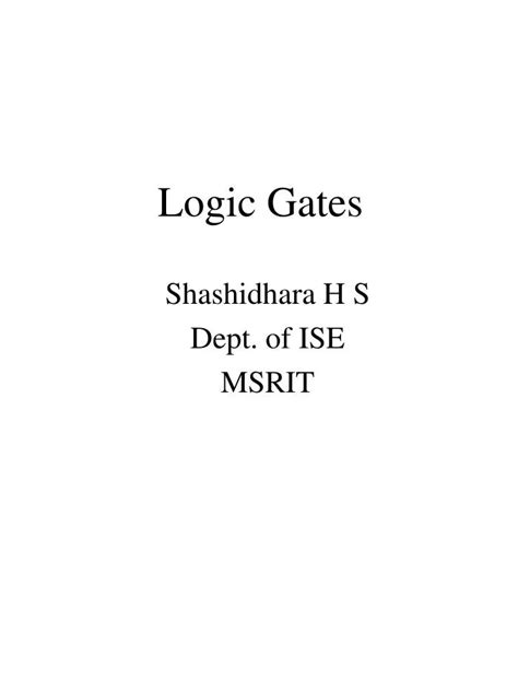 PPT Logic Gates PowerPoint Presentation Free Download ID