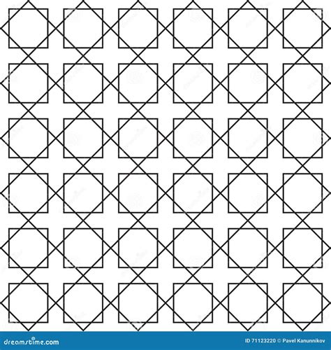 Seamless Black White Geometric Pattern Outline Stock Illustration