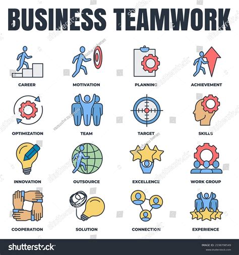 Set Business Teamwork Icon Logo Vector Stock Vector Royalty Free 2198798549 Shutterstock