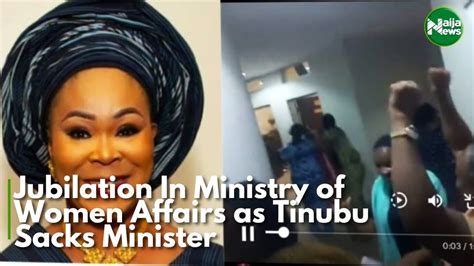 Jubilation As Tinubu Sacks Women Affairs Minister