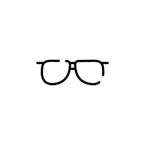 Glasses Sunglasses Eyeglasses Spectacles Dotted Line Icon Vector Illustration Logo Template