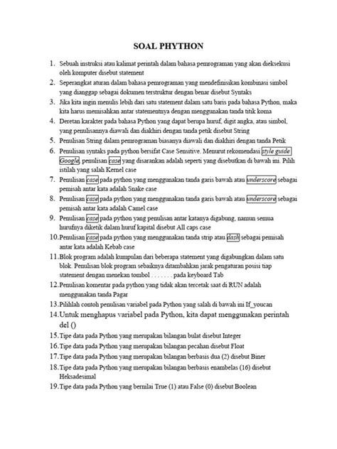 Soal Phython Pdf Komputer