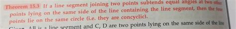 Theorem If A Line Segment Joining Two Points Subtends Equal Angles