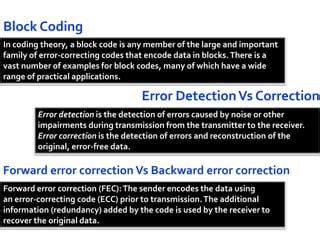 SYBSC IT COMPUTER NETWORKS UNIT II Error Detection And Correction PPT