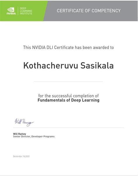 Completed Deep Learning Course By Nvidia Sasi K Posted On The Topic