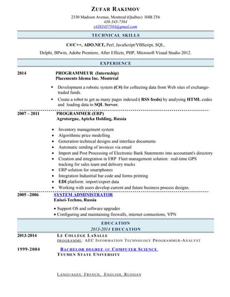 Programmer Cv Pdf